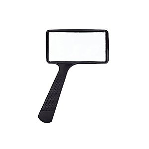 Jumbo Rectangular Handheld Magnifying Glass (3X Magnification) – Scratch Resistant Glass Lens - Large Horizontal Viewing Area