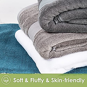 CANFOISON Bamboo Bath Sheet for Body, 1 Pack White Extra Large Bath Sheet Towel for Adult Kids Baby Luxury Super Soft Highly Absorbent Oversized Bathroom Towels 35" x 70"