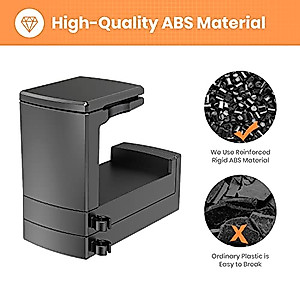 Dual Headphone Stand - Klearlook 2 in 1 360°Rotating Headphone Hook for Desk, Clamp Adjustable Twin Headset Holder Under Desk with Cable Organizer,Headphone Hanger for Gaming Headset,Controller-Black