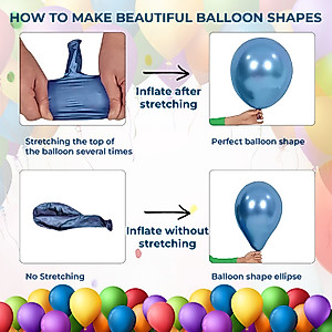 WedDecor Metallic Balloons, 25pcs 5 Inch Shiny Mixed Black & Gold Balloons for Birthday, Baby Shower, Wedding, Little Mermaid Parties, Festivals Carnival Party Decorations