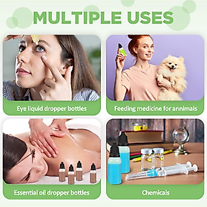 Uiifan 100 Plastic Dropper Bottle Squeezable Liquid Dropper Eye Dropper Bottle with Screw Cap 10 Funnel Dropper for Eye Drop (Black,10 ml)