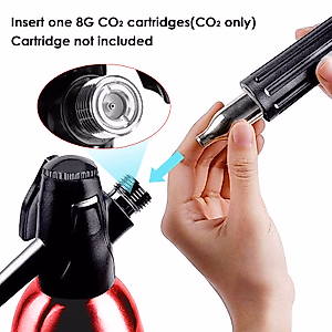 Kawlity Soda Siphon Sparkling Water Homemade DIY Drink Maker Innovative Aluminum Durable Red with Capacity of 1 Liter Seltzer for Home Kitchen Bar Club