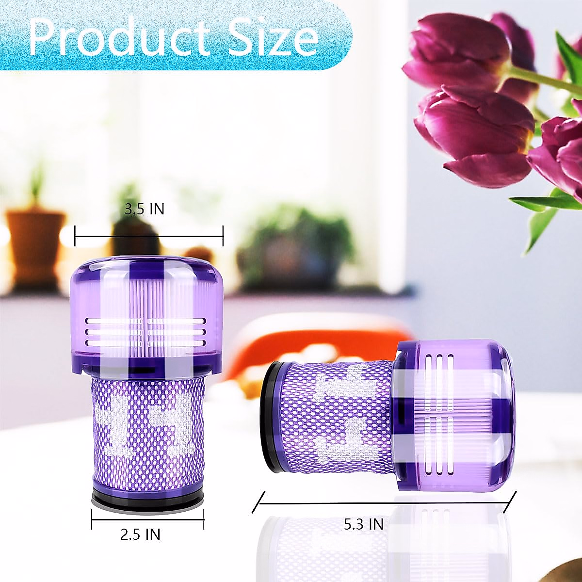 COJINLDFEI Filter Replacement for Dyson V12 Detect Slim Vacuums, V12 Slim Vacuums, Compare to Part 971517-01 3 PACK