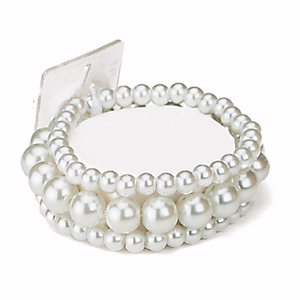 Bubble Pearl Beaded Corsage Wristlet in Sugar White