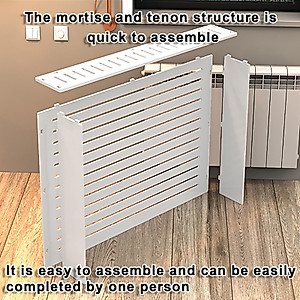 Radiator cover，White Modern Radiator Cover，Heating Cabinet Storage Shelf，MDF radiator covers，Easy to install, good air permeability, strong load-bearing capacity, covers pipes，for living room, bedroom