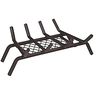 Rocky Mountain Goods Fireplace Grate with Ember Retainer - 1/2” Heavy Duty Cast Iron -Heat Treated for Hottest Fires - Retainer for Cleaner More efficient fire - Weld has (18")