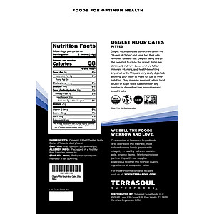 Terrasoul Superfoods Organic Deglet Dates, 2 Lbs - Pitted | Fresh | Natural Sweetener