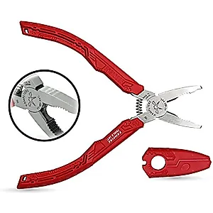 VAMPLIERS VT-001P: 6.25" Patented Multipurpose Screw Extraction Pliers + Tool Pouch. Extracts any damaged, rusted, security, specialty screw, nuts and bolts.