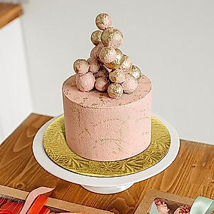 40 Pcs Cake Boards Round 10 Inch Disposable Cake Plate White Cardboard Cake Circles Cake Base Decorating Supplies (Light Gold 10")