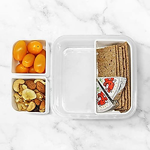 carrotez Food Storage Containers, 3 Compartment Portion Control Container, Snack Container for Adults, Microwave safe, BPA Free, Reusable, 2.4 Cup (570ml)