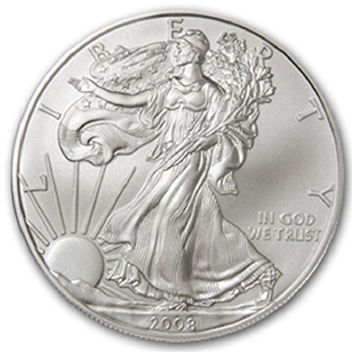 2008-1 Ounce American Silver Eagle Low Flat Rate Shipping .999 Fine Silver Dollar Uncirculated US Mint