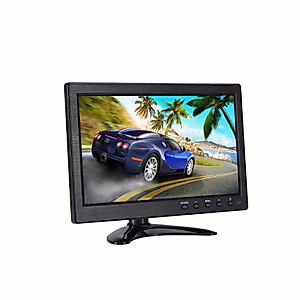 10.1 inch Small Portable Laptop Computer Monitor with HDMI VGA Port; Raspberry pi Display Screen Monitor; CCTV Monitor HD 1024x600 with Dual Speakers, MP5 USB Port, Remote(10 Inch) Gaming Monitor