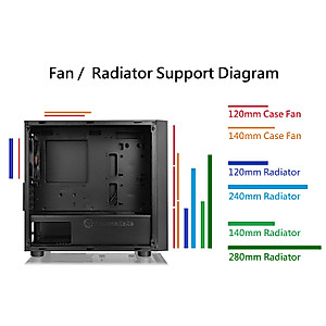 Thermaltake Versa H17 Black Micro ATX Mini Tower Gaming Computer Case 2.0 Edition with One 120mm Rear Fan Pre-Installed CA-1J1-00S1NN-A0