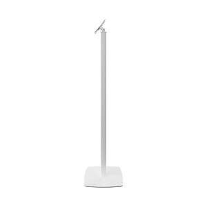 Metal Pole Floor Stand- CTA Premium Thin Profile Retail & Tradeshow Stand with VESA Plate and Base – Compatible with CTA’s Locking Mount (PAD-PARAW) or Any VESA Compatible Mount (ADD-CHKW) - White
