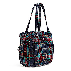 Vera Bradley Women's Cotton Glenna Satchel Purse, Tartan Plaid - Recycled Cotton, One Size