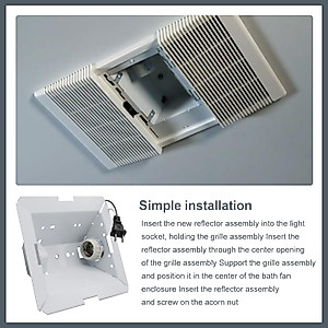 Thaekuns S97014212 Light Reflector with Socket fit for various Broan models