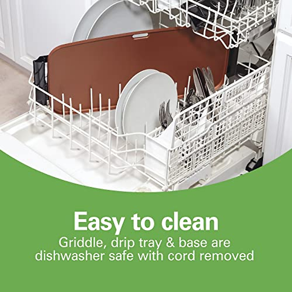 Hamilton Beach Durathon Ceramic Griddle Electric with 200 square inch PTFE & PFOA Free Cooking Surface (38519R)