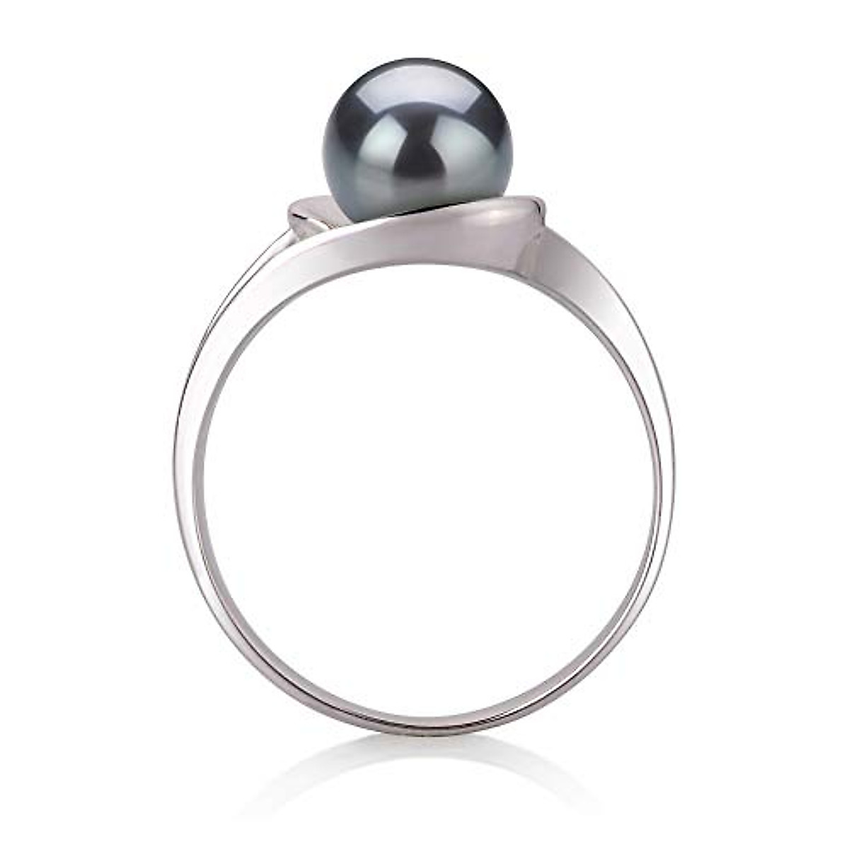 Clare Black 6-7mm AAA Quality Freshwater 925 Sterling Silver Cultured Pearl Ring For Women - Size-8