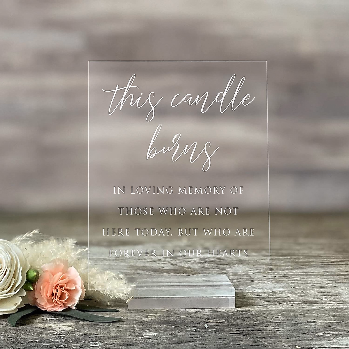 Memory Table Sign - High-Quality Handmade Acrylic In Loving Memory Wedding Sign - Durable, Lightweight & Timeless Decor - Perfect for Special Event & Destination Weddings | (5X7, Clear Acrylic Stand)