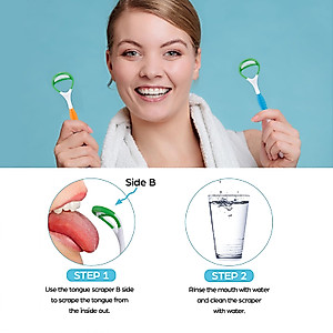 Tongue Scraper Cleaner 3 Pack - Bad Breath Solution for Adults and Kids | Easy to Hold & Clean | Suitable for Sensitive Tongue | BPA Free Oral Hygiene Products
