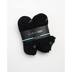 Calvin Klein Women's Athletic Socks - Cushion No Show Socks (6 Pack), Size 4-10, Black