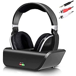 ANSTEN Wireless Headphones for TV Watching, Over-Ear Headset for Television Listening with 2.4GHz Digital Transmitter, No Audio Delay, 100 Work Rang, 20 Hrs Playtime, 3.5mm RCA Plug n Play