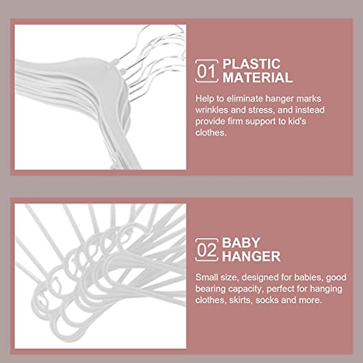 ULTECHNOVO Hangers 100 Pack Kids Hangers 10 Pcs Baby Hangers for Closet Non Laundry Infant Pant Hangers Shirt Coat Hanger for Nursery Toddler Clothing Hangers White Hangers 100 Pack Hangers 50 Pack