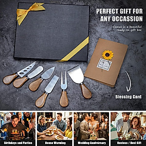 Cheese Knives Set,Stainless Steel Cheese Knife Collection Cheese Slicer Cheese Cutter Cheese Fork,Cheese Spreading Knife Cheese Markers for Charcuterie Boards Accessories Charcuterie Utensils