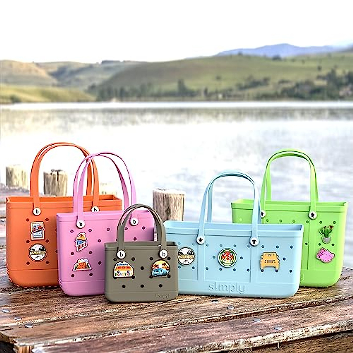 BOGGbeans Outdoor Charms for Bogg Bag, Simply Southern Totes, and Similar Styles. Acrylic 3" Outdoor Charm Accessories for Beach Totes (Camper)