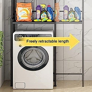 Articles for daily use Adjustable Bathroom Organizer Above Washer Dryer Storage Shelf, Over The Washing Machine Space Saving Rack, Laundry Room Balcony Shelving Units, 69X60X177cm