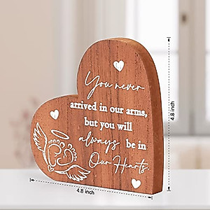Luxekem Miscarriage Gifts for Mothers, Infant Loss Sympathy Gift, Loss of Baby Memorial, Angel Baby Heart Shaped Wood Sign, Pregnancy Loss Remembrance Bereavement Condolence