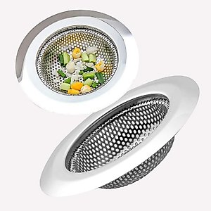 Kitchen Sink Strainer Kitchen Sink Stopper, Professional Stainless Steel Sink Filter, With Dense Mesh (2 PCS) for Draining Kitchen, Bathroom, Bathtub, Washbasin