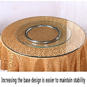 WEBUP Round Glass Tabletop Lazy Susan Rotating Serving Tray Heavy Duty Turntable For Dining Table, 26in/30in/34in/38in Large Swivel Plate, Transparent (Size : 68cm/26inch)