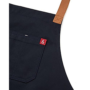 Hedley & Bennett Midnight Blue Crossback Apron - Professional Chef Apron with Pockets and Cross-Back Straps for Cooking & Grilling - Kitchen Aprons for Men & Women - 8oz 100% Cotton Twill Fabric