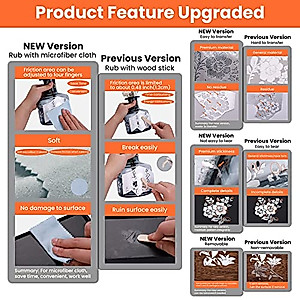 Rub on Transfers for Crafts, 5 Sheets Furniture Transfers and Craft Decals, Flowers Home Decoration Transfers for Crafts, Wood, Glass, Plastic, Metal, Ceramic, 4.5'' x11.8''