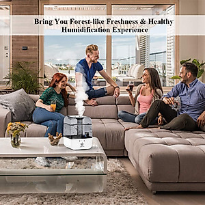 KNGUVTH Cool Mist Humidifier, Quiet Humidifiers for Home Bedroom Babies, 4.5L Top Fill Mist Large Humidifier Ultrasonic Air Humidifier, Works Up to 30 Hours, Adjustable Mist Levels, Auto Shut-Off