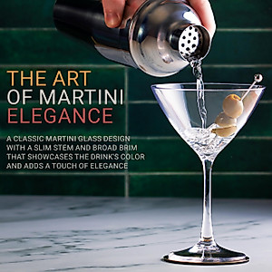 Unbreakable Plastic Martini Glasses, 100% Tritan Shatterproof Plastic Cocktail Glasses, Premium Quality, BPA-Free Dishwasher-Safe Reusable, 8 oz Set of 4