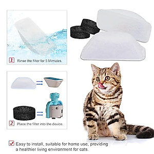 WECATION Cat Water Fountain Filter for Pet Fountain Stainless Steel, 84oz 4 Pack (8)