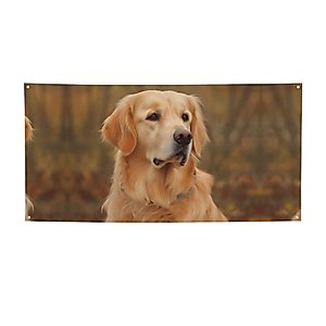 Golden Retriever Banner Wall Hanging Backdrop Banner Large Party Banner Sign Poster Medium Party Backdrops For New Year Graduation Wedding Birthday Party Decor