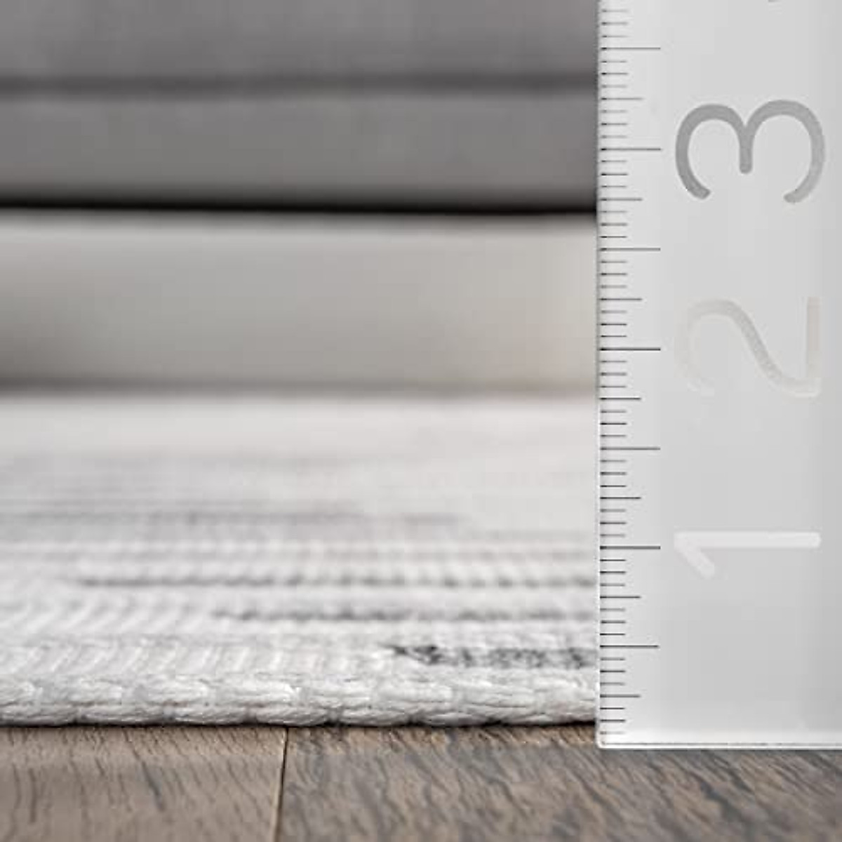 nuLOOM Azzie Modern Zig Zag Machine Washable Area Rug, 8x10, Beige