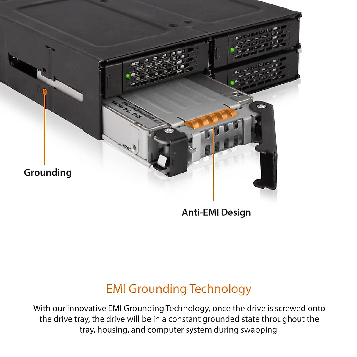 ICY DOCK 4 x 2.5 NVMe U.2/U.3 SSD PCIe 4.0 Mobile Rack for 5.25" Bay with OCuLink | ToughArmor MB699VP-B V3