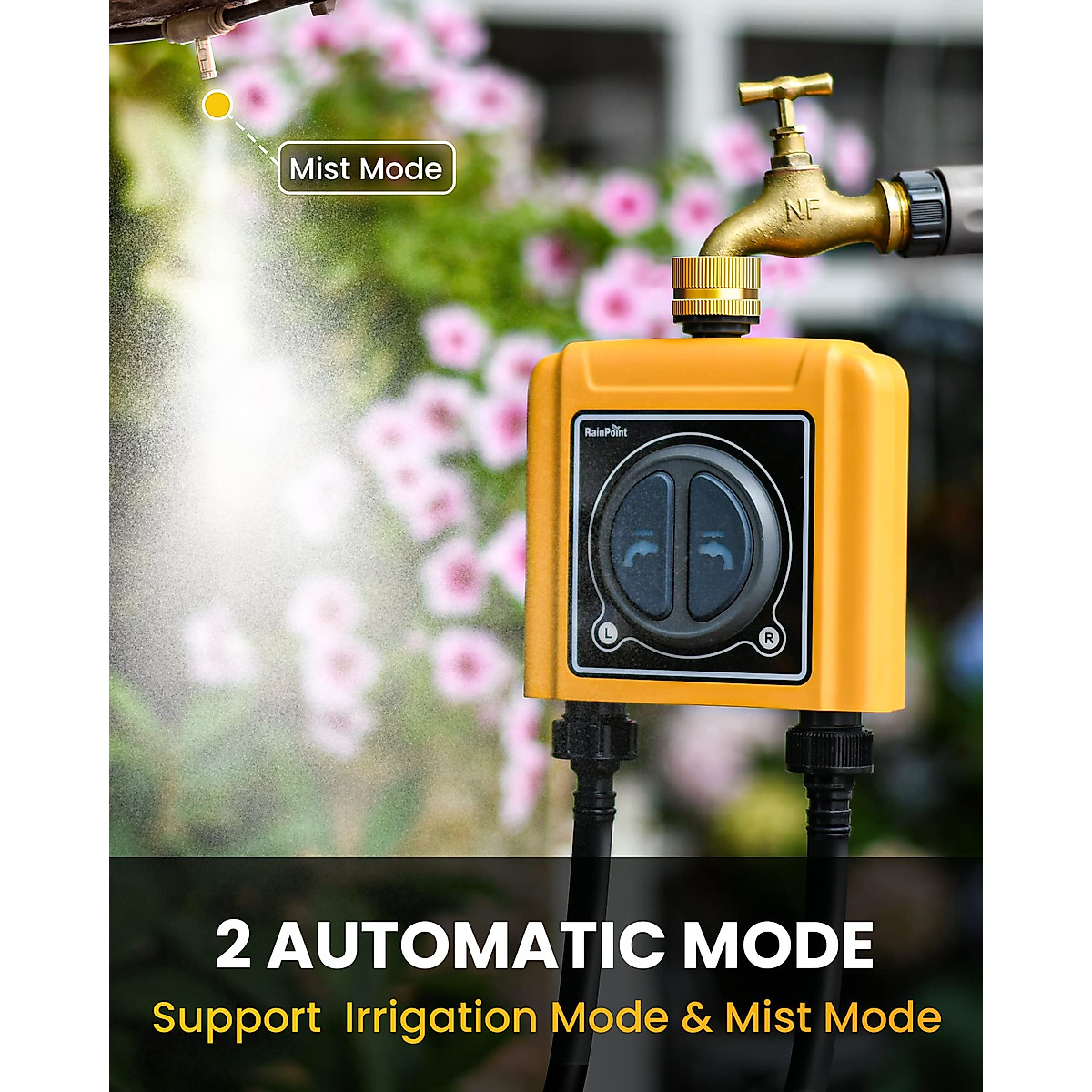 RAINPOINT Sprinkler Timer, WiFi Hose Timer, Smart Water Timer for Garden, Drip Irrigation Controller System with Wi-Fi Hub Automatic Manual Watering, Alexa APP Voice Control, V2, 2023 Release