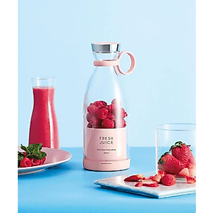 Portable Blender, USB Rechargeable Mini Juicer Blender, Personal Size Blender for Juices, Shakes and Smoothies, Best gift for lovers to lover on Valentine's Day (Pink)