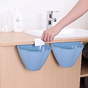 Nicunom 6 Pack Hanging Kitchen Waste Bins, Over-Cabinet Trash Can Hanging Small Plastic Garbage Bowl Collecting Food Scraps for Bedroom Bathroom Office Camping Cupboard