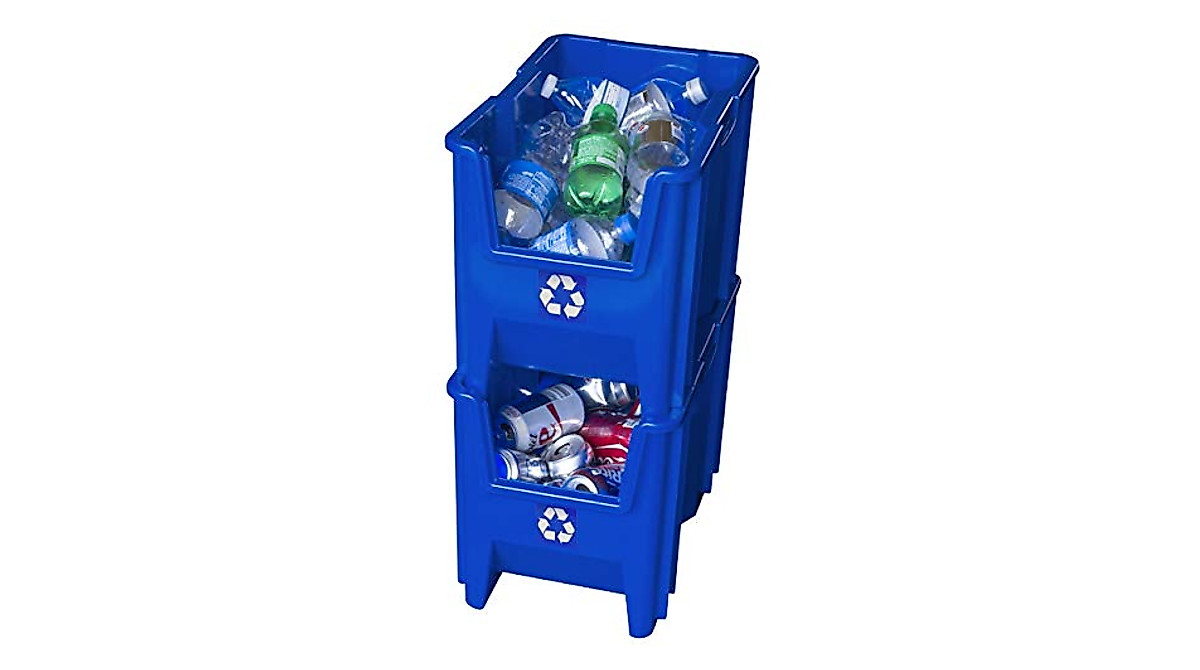 Heavy-Duty Stackable Recycling Bins - READYSPACE 4 Pack