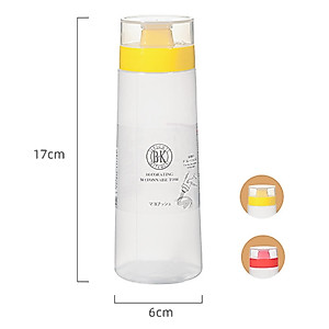 GIFZES Squeeze Sauce Bottle,300ML Seasoning Bottle Leak Proof Dust-proof with Lid 4-hole Ketchup Mayonnaise Squeeze Bottle for Dining Room Red