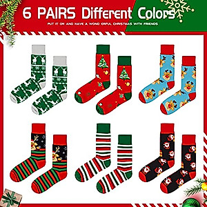 TENYSAF Fun Christmas Socks for Men - Funny Xmas Gifts for Men and Women Novelty Cozy Unisex Crew Cotton Sock Set