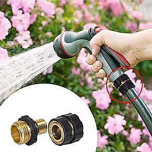 Hourleey Garden Hose Quick Connector, 3/4 Inch Male and Female Garden Hose Fitting Quick Connector (4 Set)