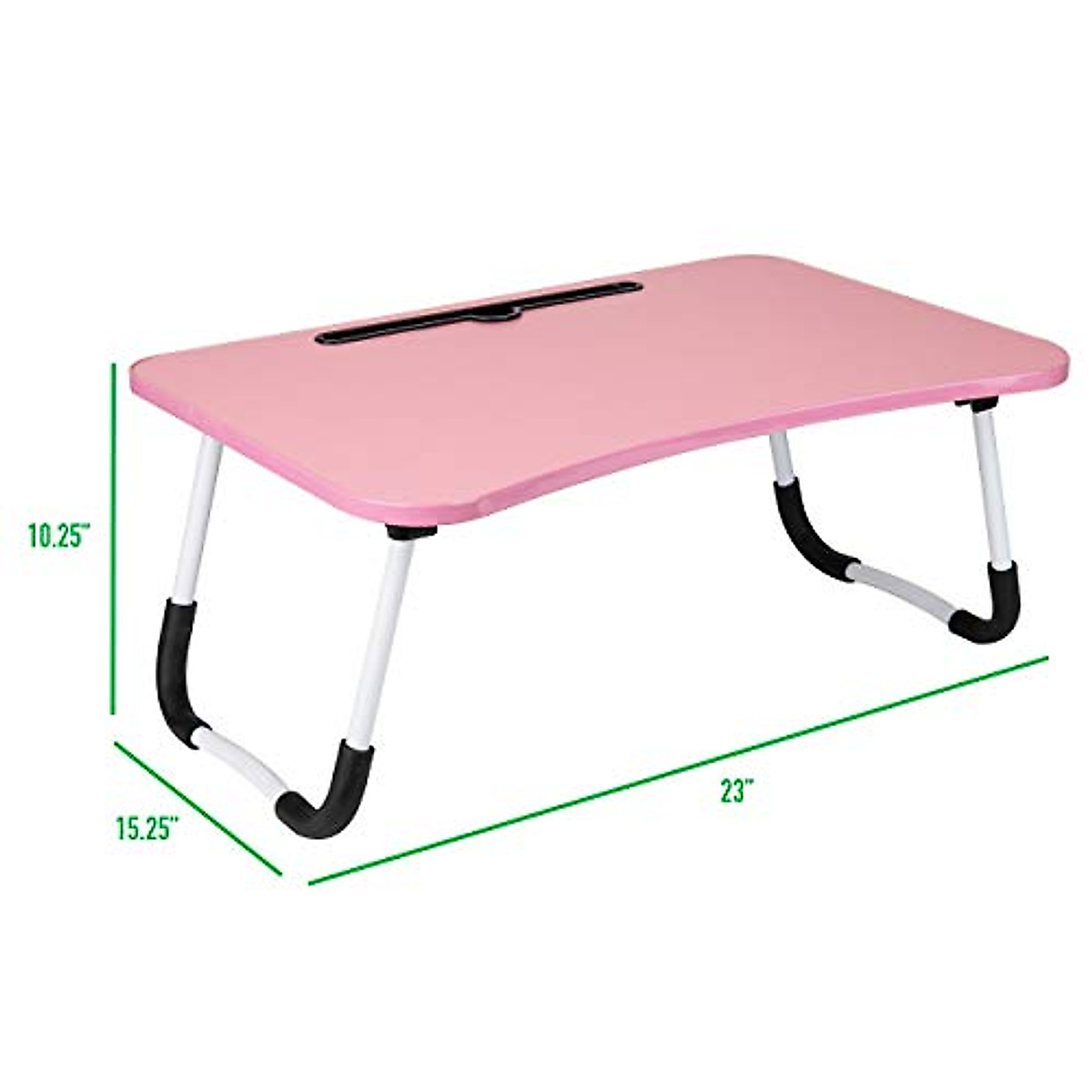 Mind Reader Woodland Collection, Portable Laptop Desk/Breakfast Table, Collapsible, Portable, Folding Legs, Pink
