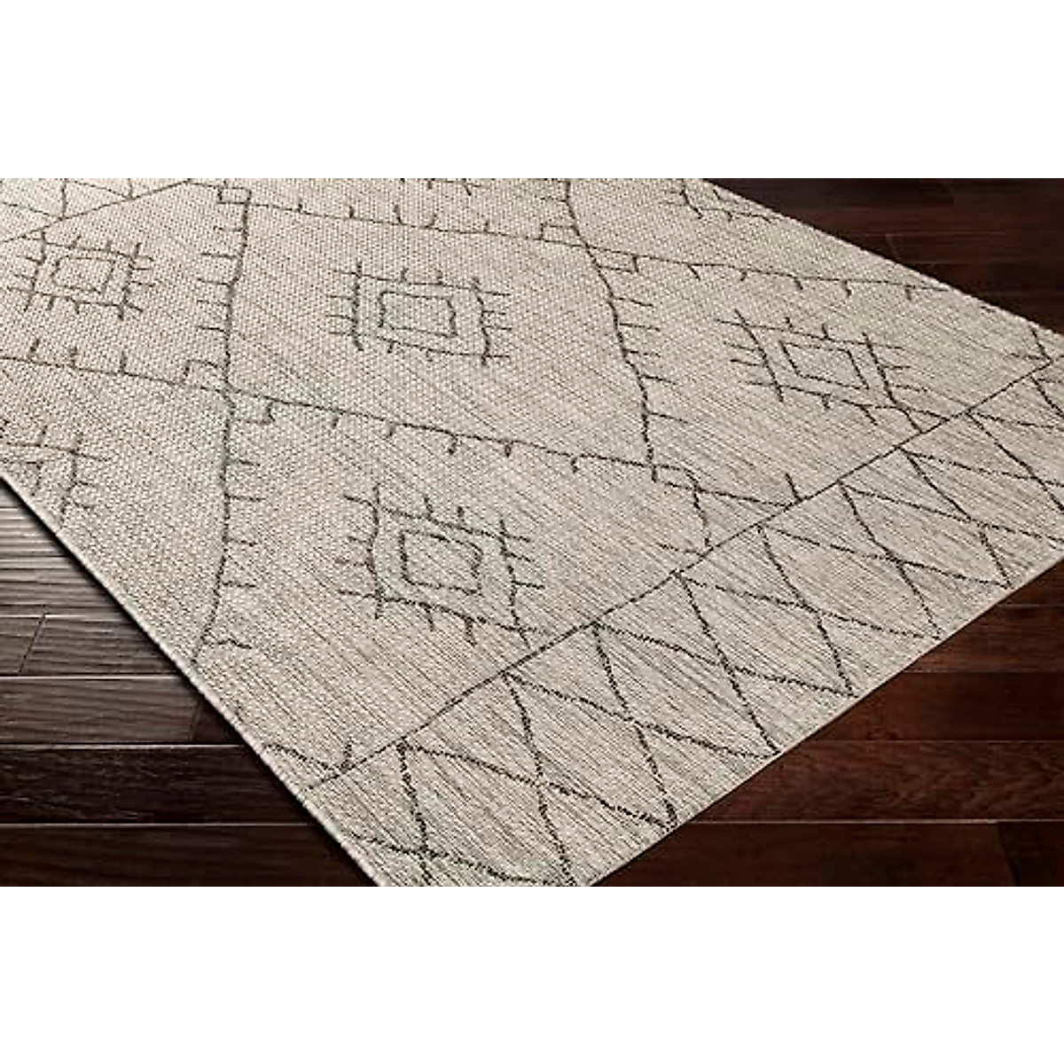 Mark&Day Outdoor Rugs, 3x12 Wijgeest Global Indoor/Outdoor Black Runner Area Rug, Non Shedding Black Beige Carpet for Patio, Porch, Deck, Bedroom, Living Room or Kitchen (2'7" x 12' Runner)